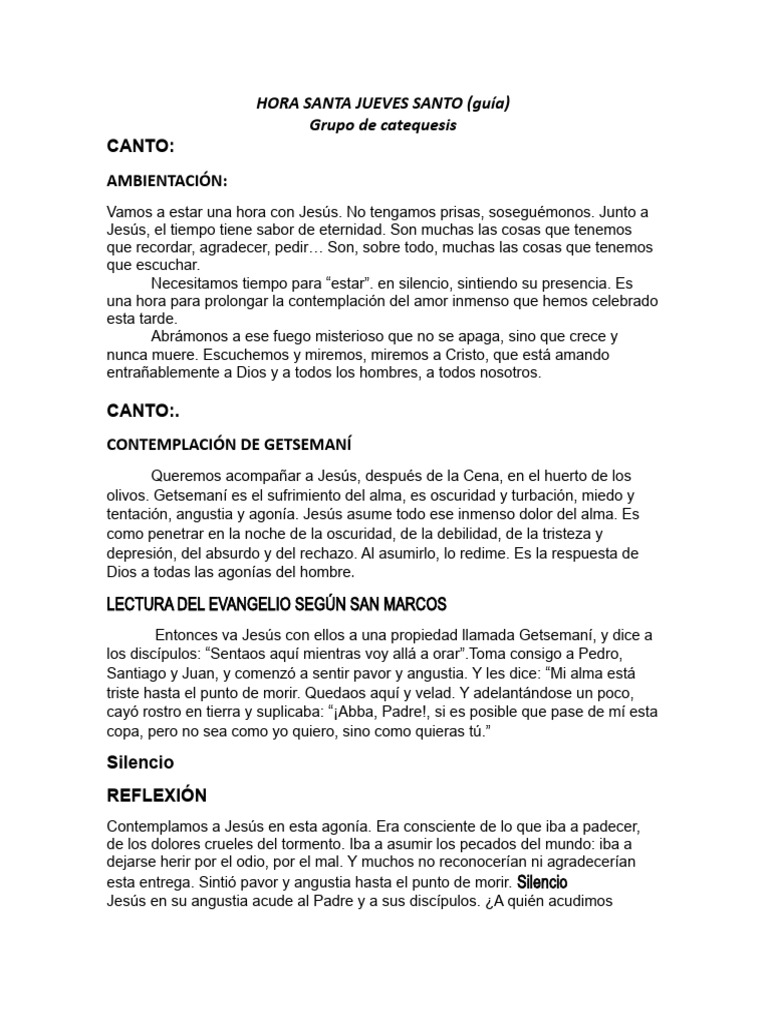 Jueves Santo | PDF | Oración | Amor