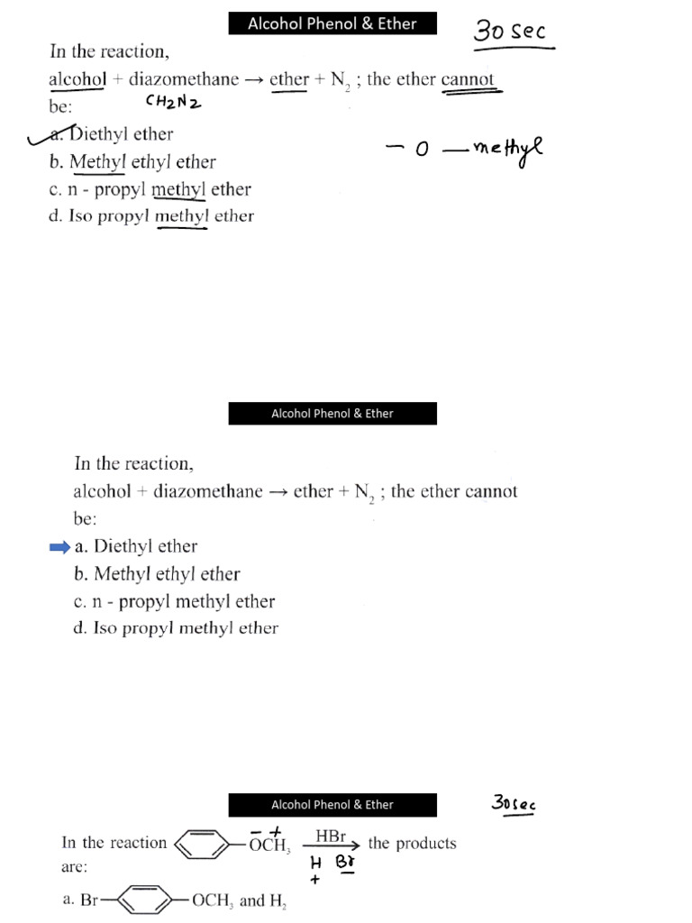 Alcohol Phenol Ether Gold Question | Download Free PDF | Ether | Chemistry