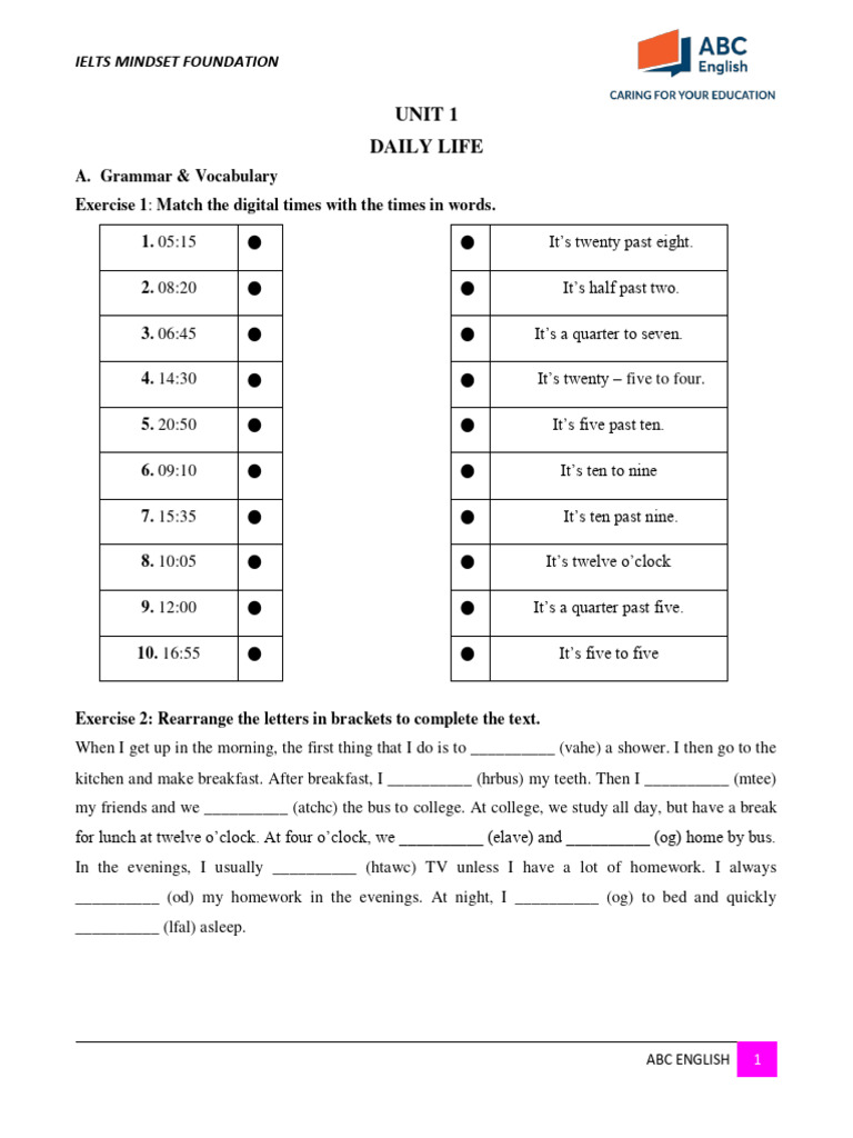 Ielts Foundation Module - Workbook | PDF | Meal