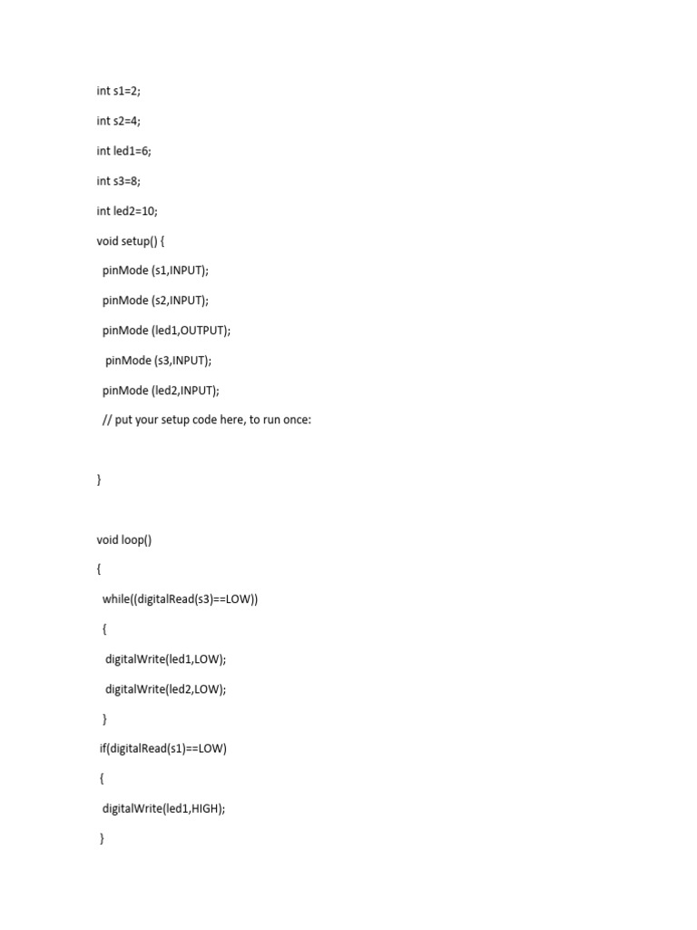 Arduino LED Control Code | PDF