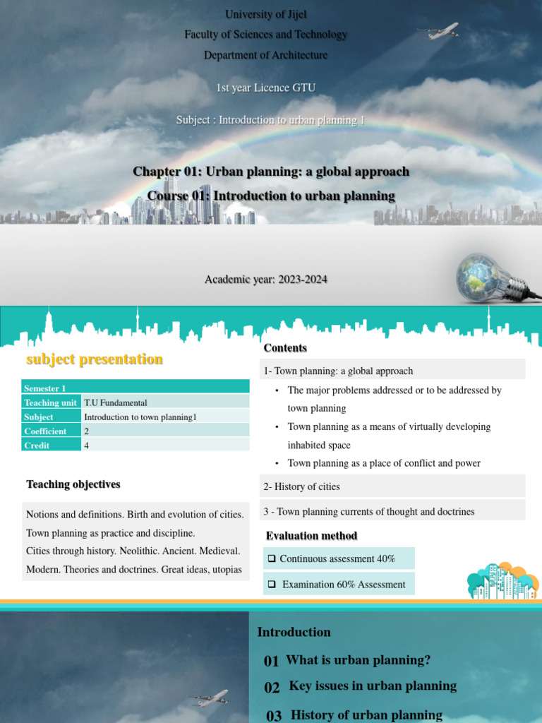 Course 01 Introduction To Urban Planning | PDF