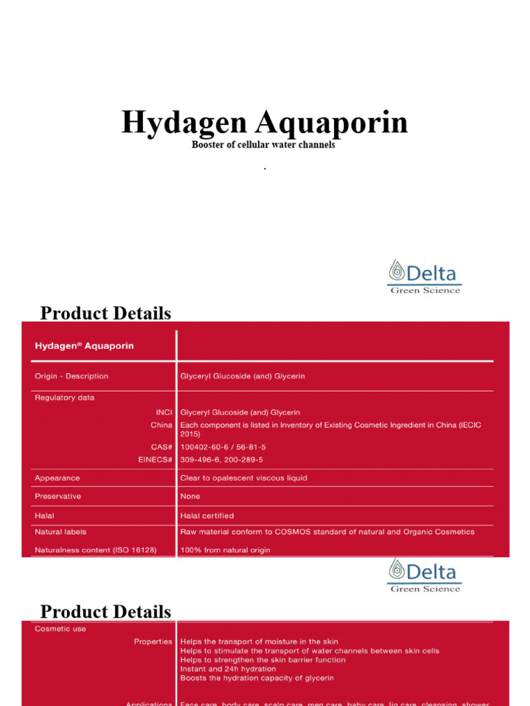 Hydagen Aquaporin: Benefits & Mechanism | PDF