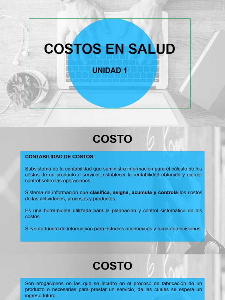 COSTOS EN SALUD - UNIDAD 1 | PDF | Costo | Contabilidad