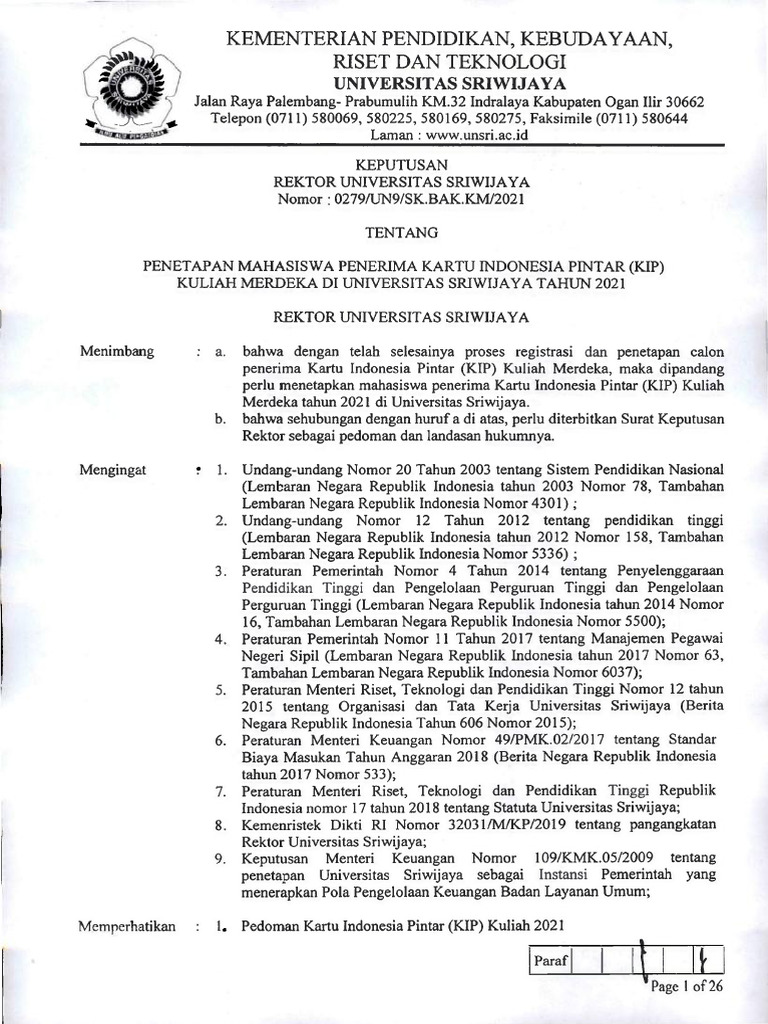 SK Kipk Tahun 2021-1 | PDF