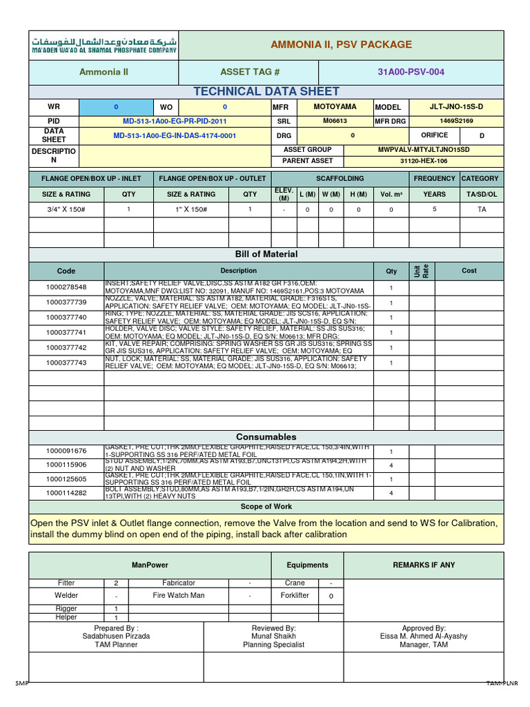 31a00 PSV 004 | PDF | Valve | Chemical Engineering