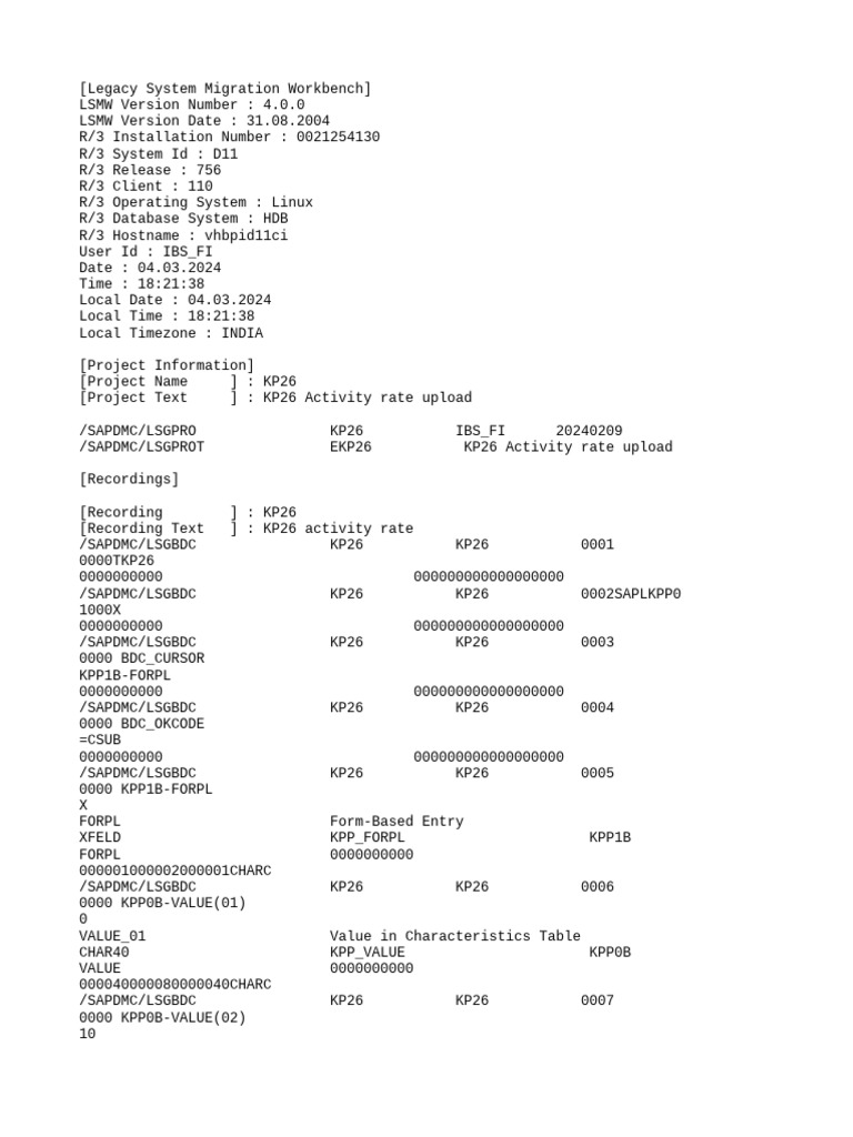 LSMW D11 KP26 | PDF | Information Technology | Data Management