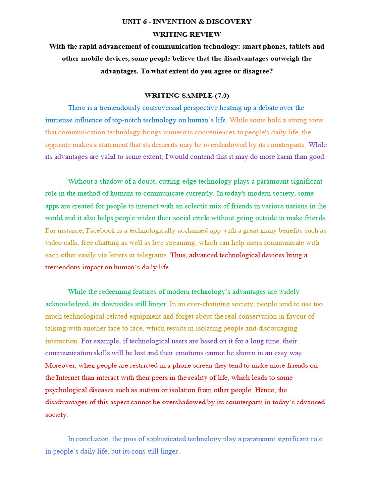 D15 - Unit 6 Writing Review | PDF | Communication | Mobile App