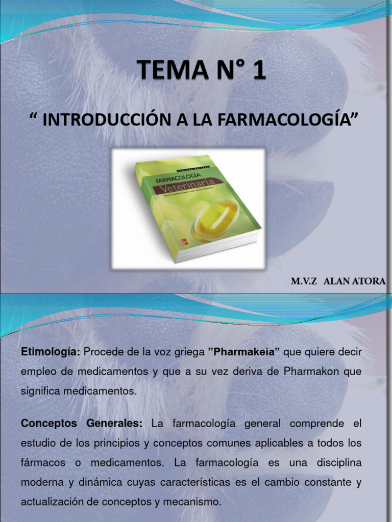 Tema 1 Introduccion A La Farmacologia PDF | PDF | Farmacología | Medicamentos con receta