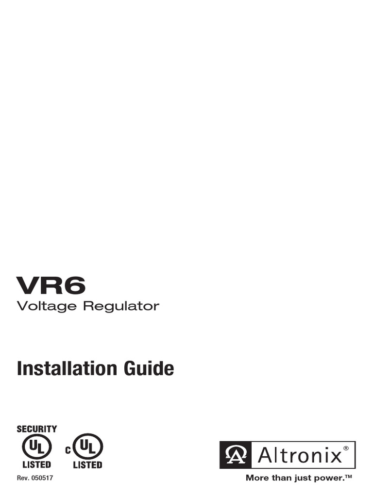 Installation Guide: Voltage Regulator | PDF | Power Supply | Equipment