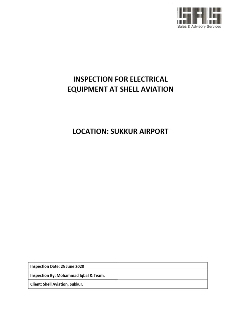 Aviation Inspection Report (Sukkur) | PDF | Efficient Energy Use ...