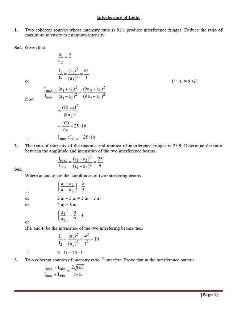 Interference 2 | PDF | Coherence (Physics) | Wavelength