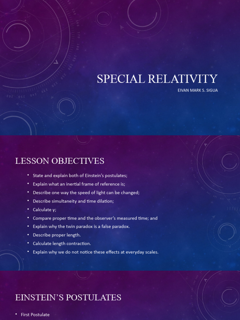 Phys-5 M1L1 Special-Relativity | PDF | Time | Special Relativity