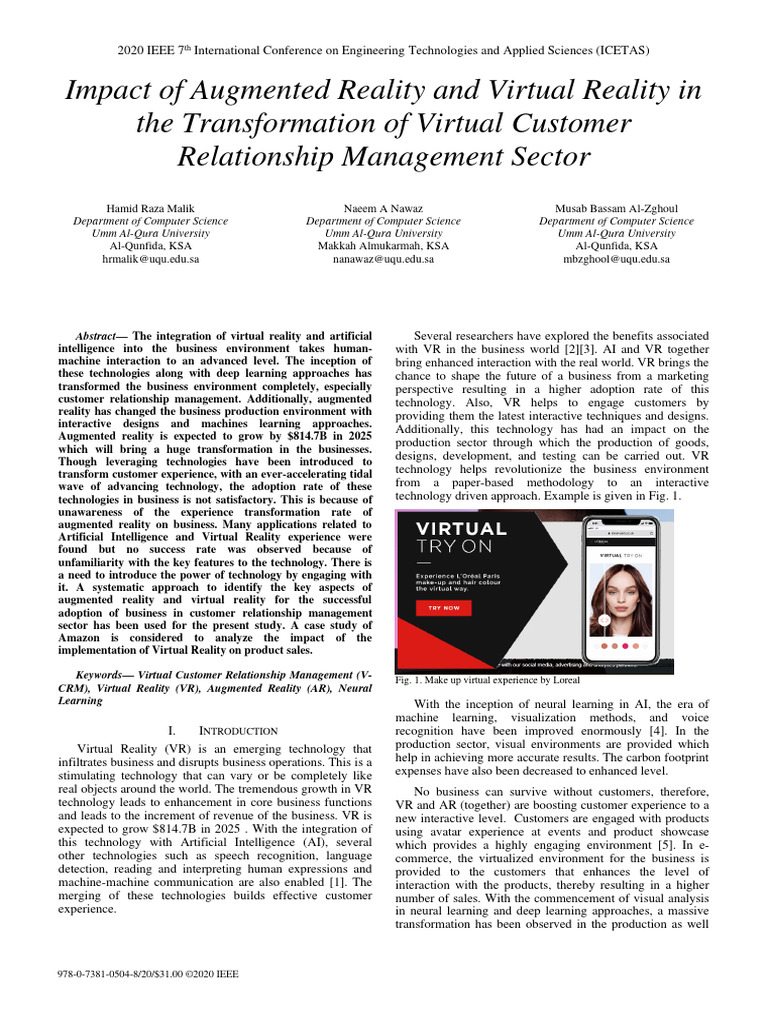 Impactof Augmented Realityand Virtual Realityinthe Transformationof ...