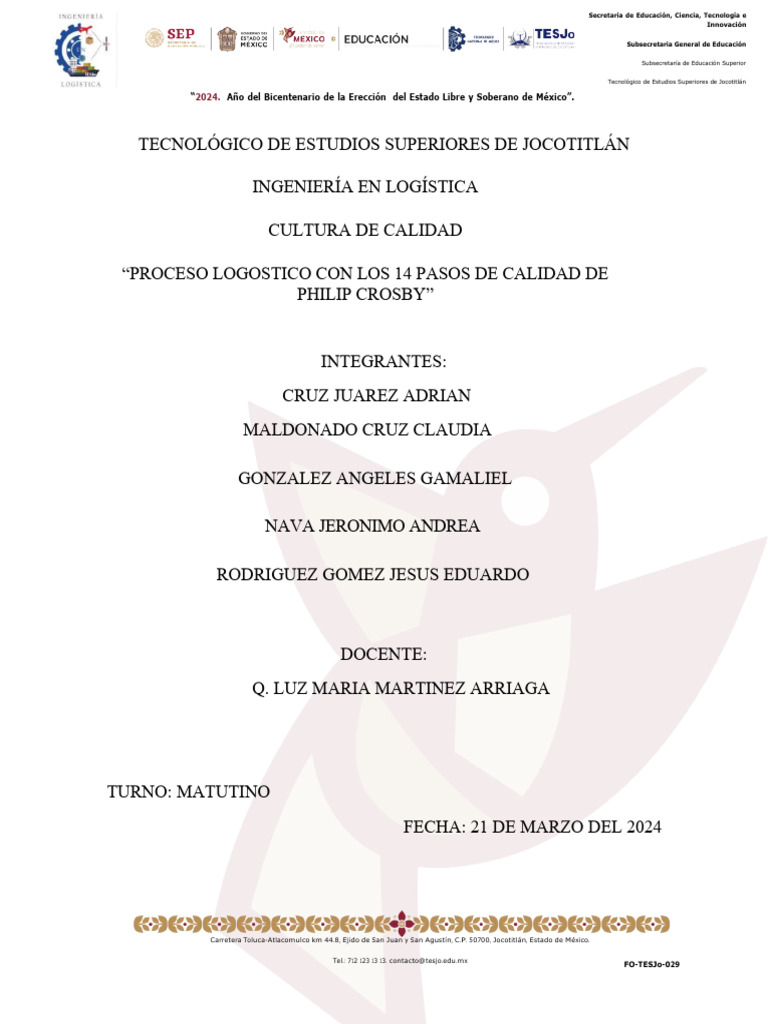 Proceso Logistico | PDF | Calidad (comercial) | Logística