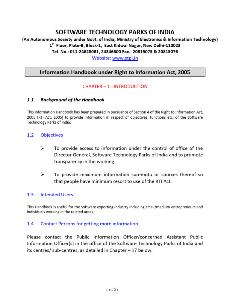 RTI Handbook en 2020-2021 | PDF | Business