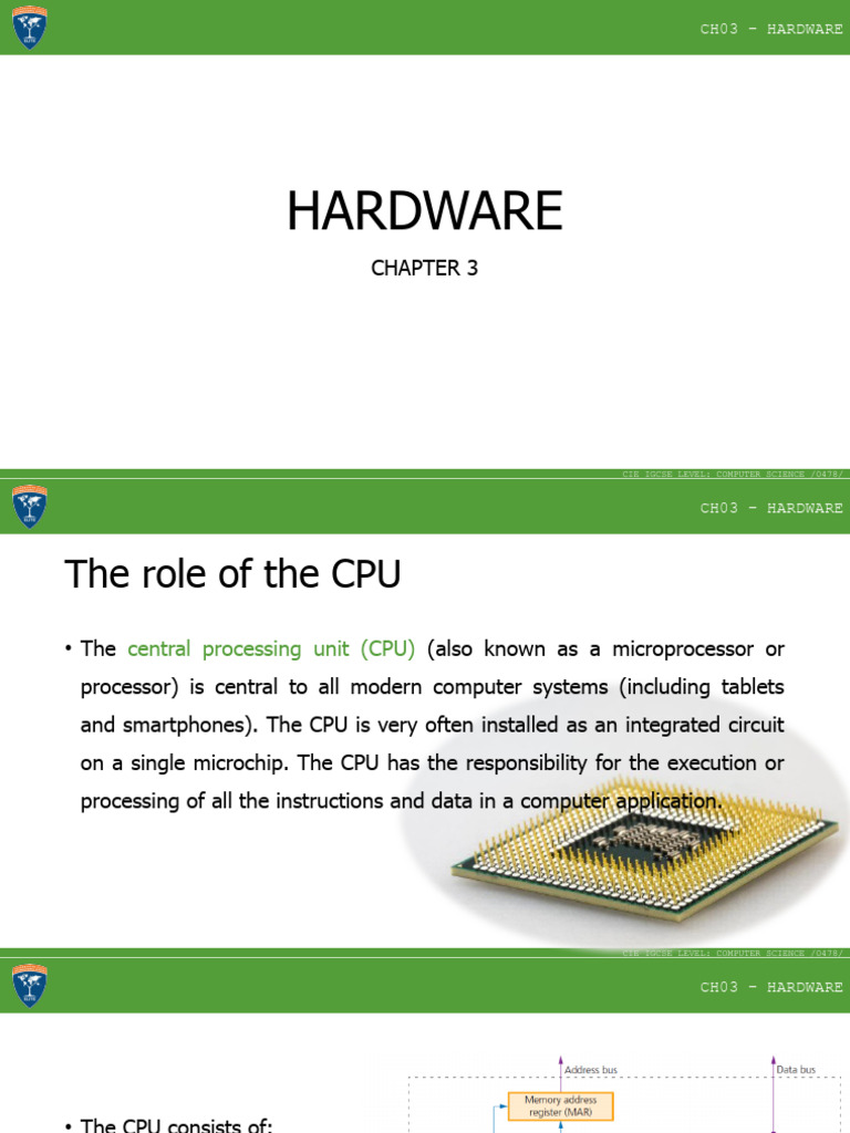 CH03 - Hardware | PDF | Computer Data Storage | Central Processing Unit