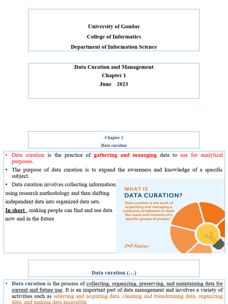 Data Curation and Managment Chap1-5 1-5 | PDF | Data Model | Conceptual ...