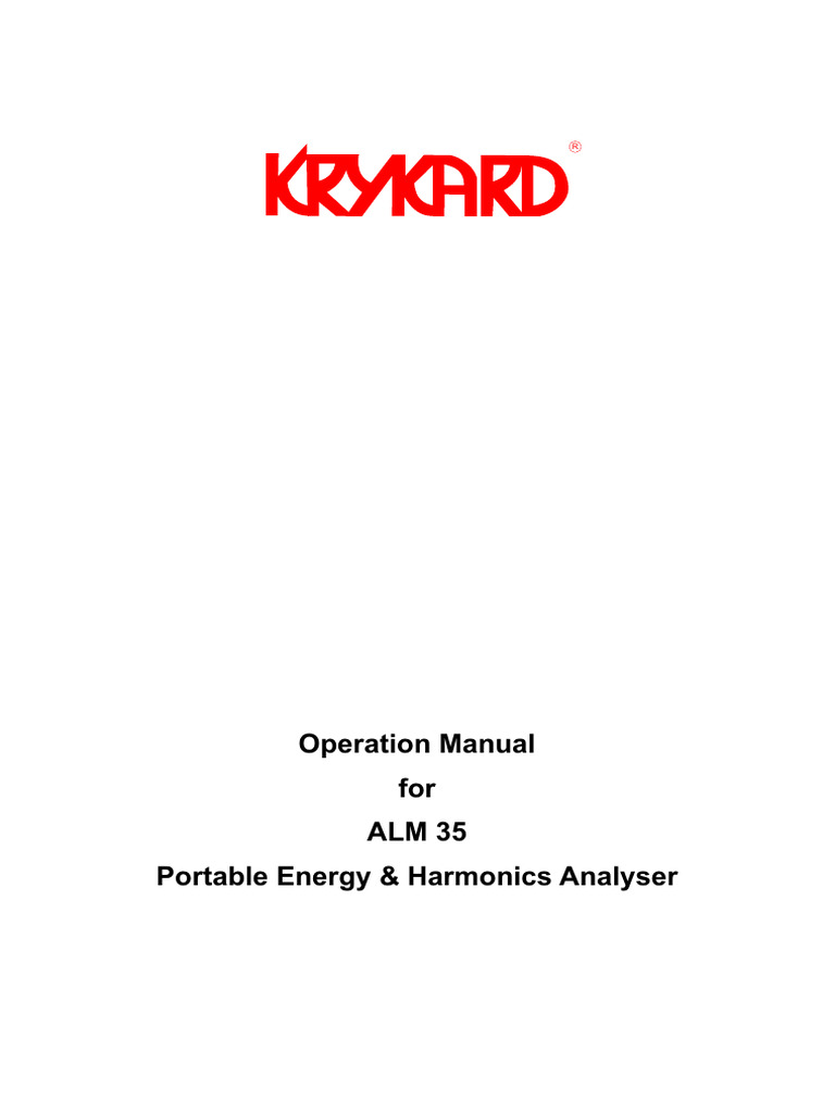 ALM 35 Manual MES | PDF | Ac Power | Mains Electricity