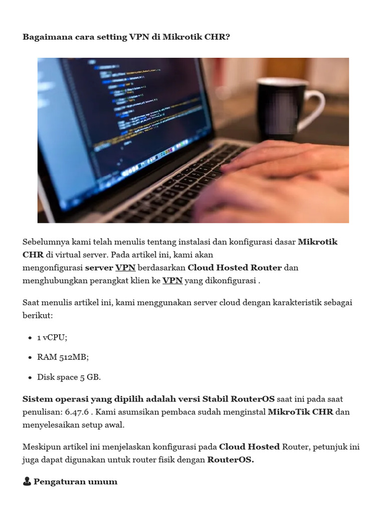 How To Set Up A VPN On Mikrotik CHR | PDF | Bisnis | Komputer