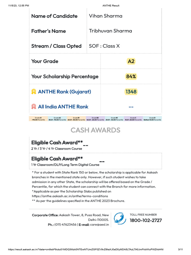 ANTHE Result | PDF