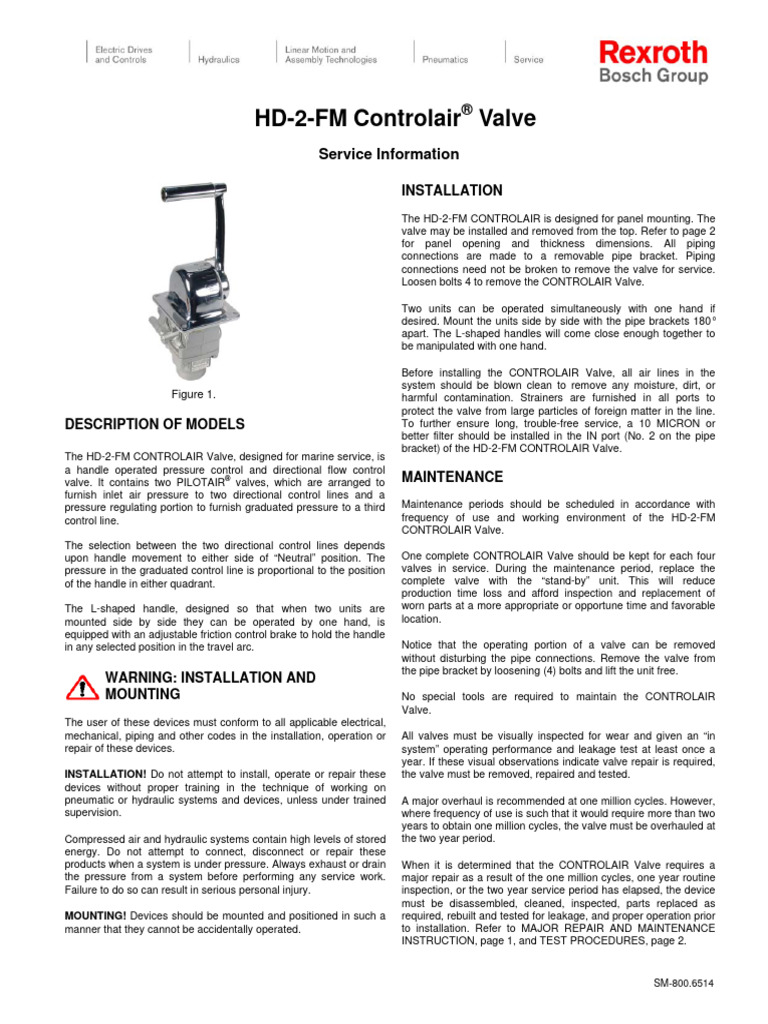 HD-2-FM Service | PDF | Valve | Lubricant