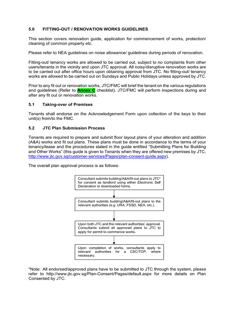 JTC Renovation and Fit-Out Guidelines | PDF | Business | Finance ...