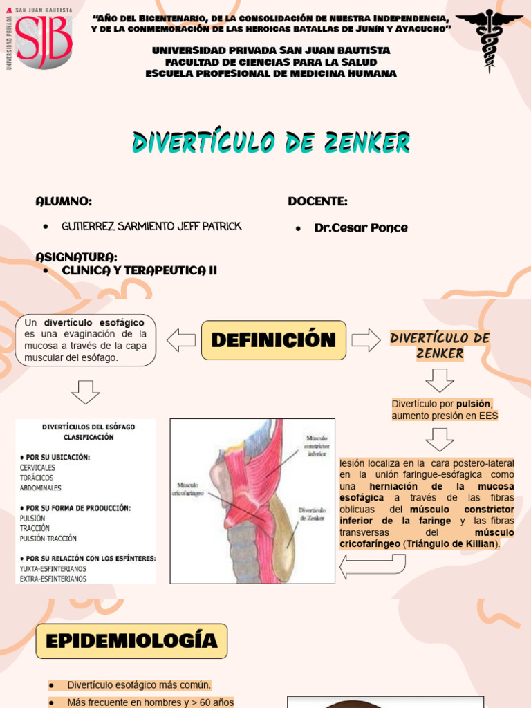 Diverticulo de Zenker | PDF | Gastroenterología | Medicina