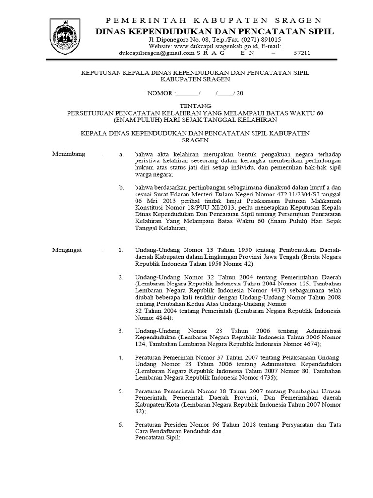 SK Terlambat Anak Muji | PDF