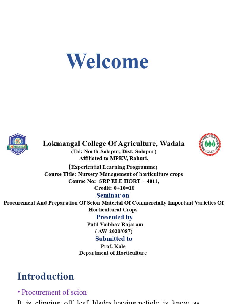 Vaibhav Patil Horti | PDF | Grafting | Plants