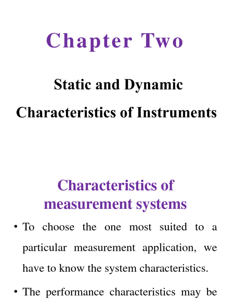 Chapter Two Static and Dynamic Characteristics of instruments@ASTU ...