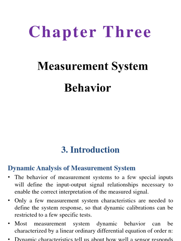 Chapter - Three - Measurement System Behavior@ASTU | PDF | Temperature | Thermometer