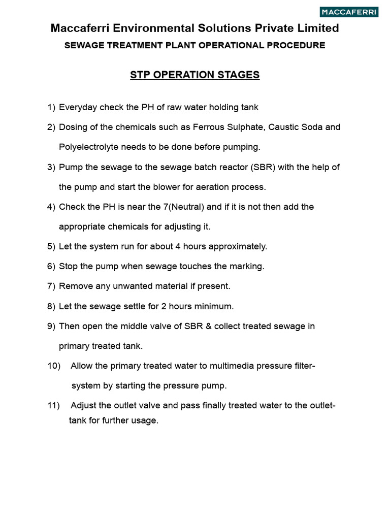 STP Operation Procedure | PDF