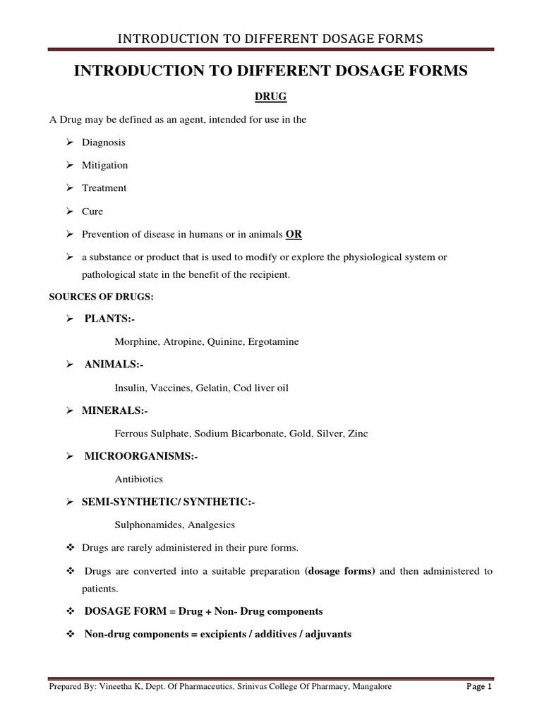 Dosage Forms | PDF | Tablet (Pharmacy) | Emulsion