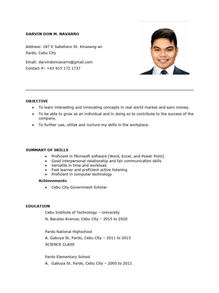 Navarro Darvin Don - Resume | PDF
