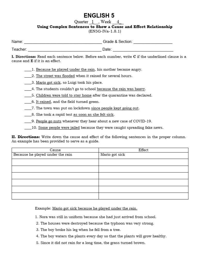 Activity Sheet Q1W4 | PDF