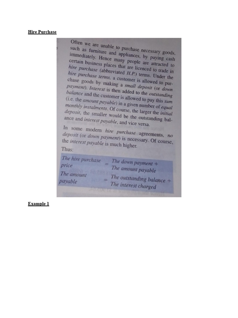 Hire Purchase | PDF