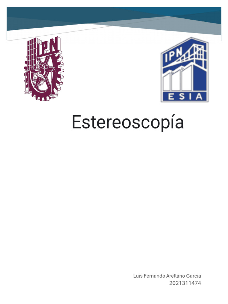 Estereoscopía: Percepción 3D y Aplicaciones | PDF | Estereoscopia | Visión