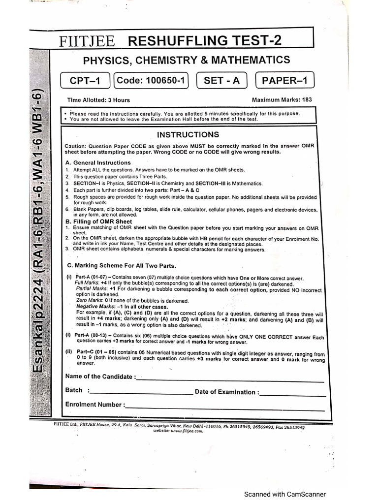 Reshuffling test -2 | PDF