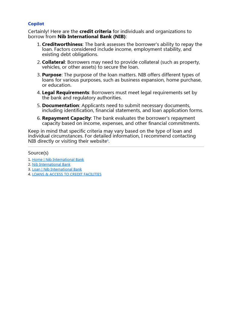 Criteria of Credit | PDF