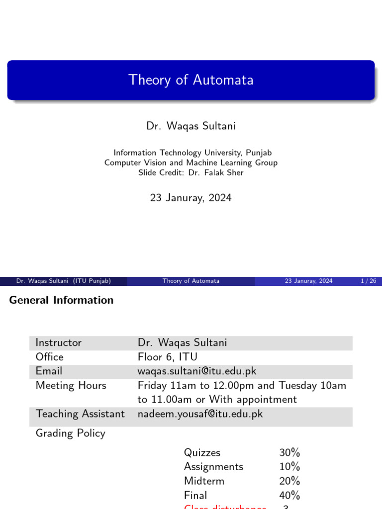 Lecture-01 | PDF | Computational Complexity Theory | Automata Theory