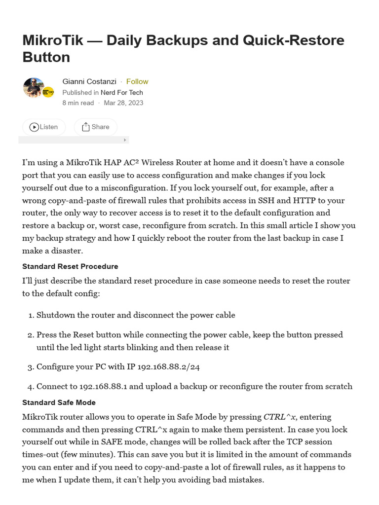 Daily Backups and Quick-Restore Button | PDF | Backup | Usb Flash Drive