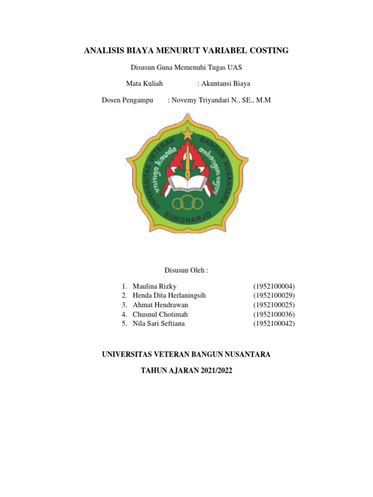 Uas Akuntansi Biaya Kel 3 Manajemen 4 A | PDF | Bisnis