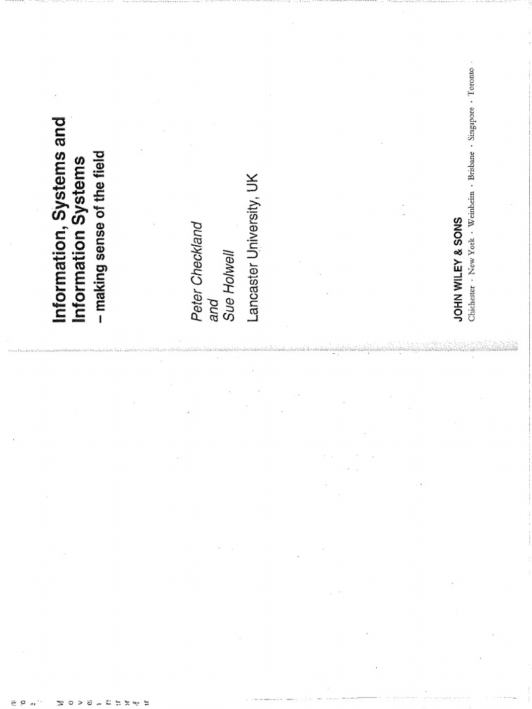 Checkland and Holwell Chapter 3 Organisation | PDF