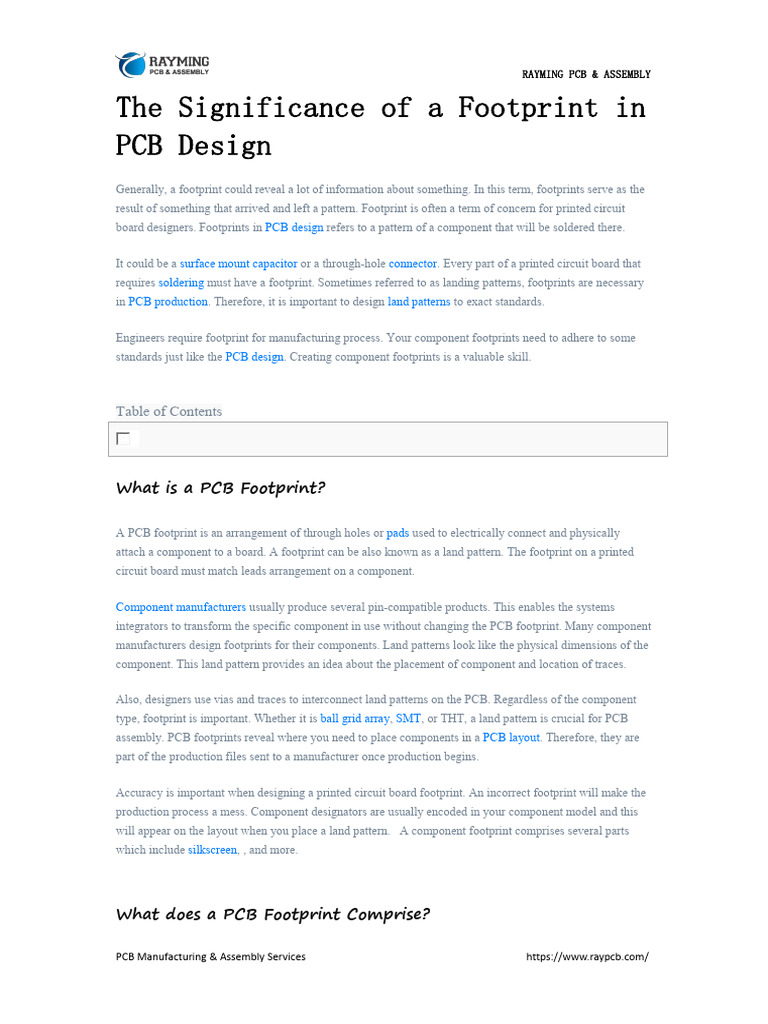 The Significance of A Footprint in PCB Design | PDF | Printed Circuit ...