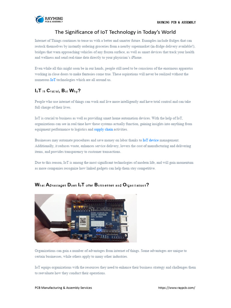 The Significance of IoT Technology in Today's World | PDF | Internet Of ... The Significance of IoT Technology in Today's World | PDF | Internet Of ...