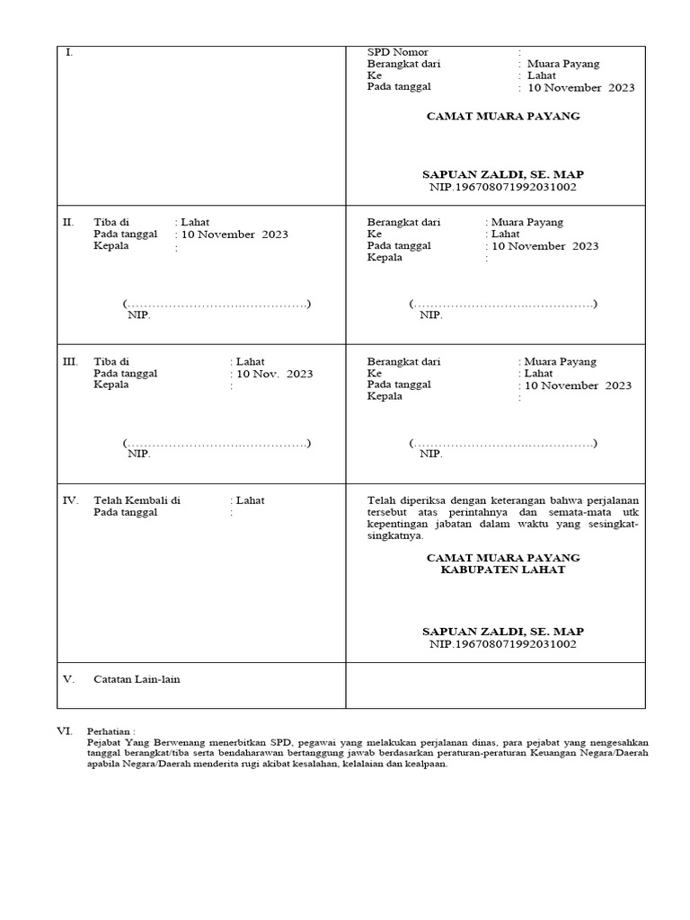 Format SPPD Terbaru 2025 | PDF