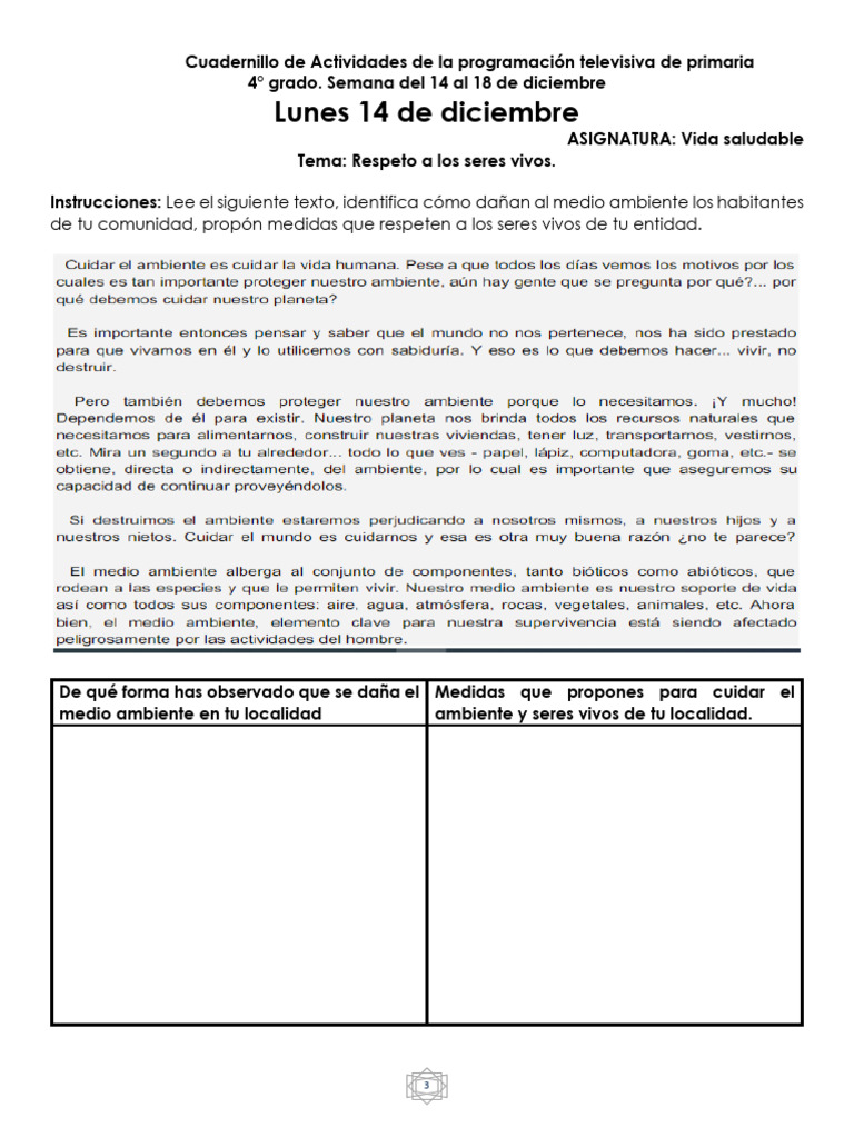 Actividades de La Semana | PDF