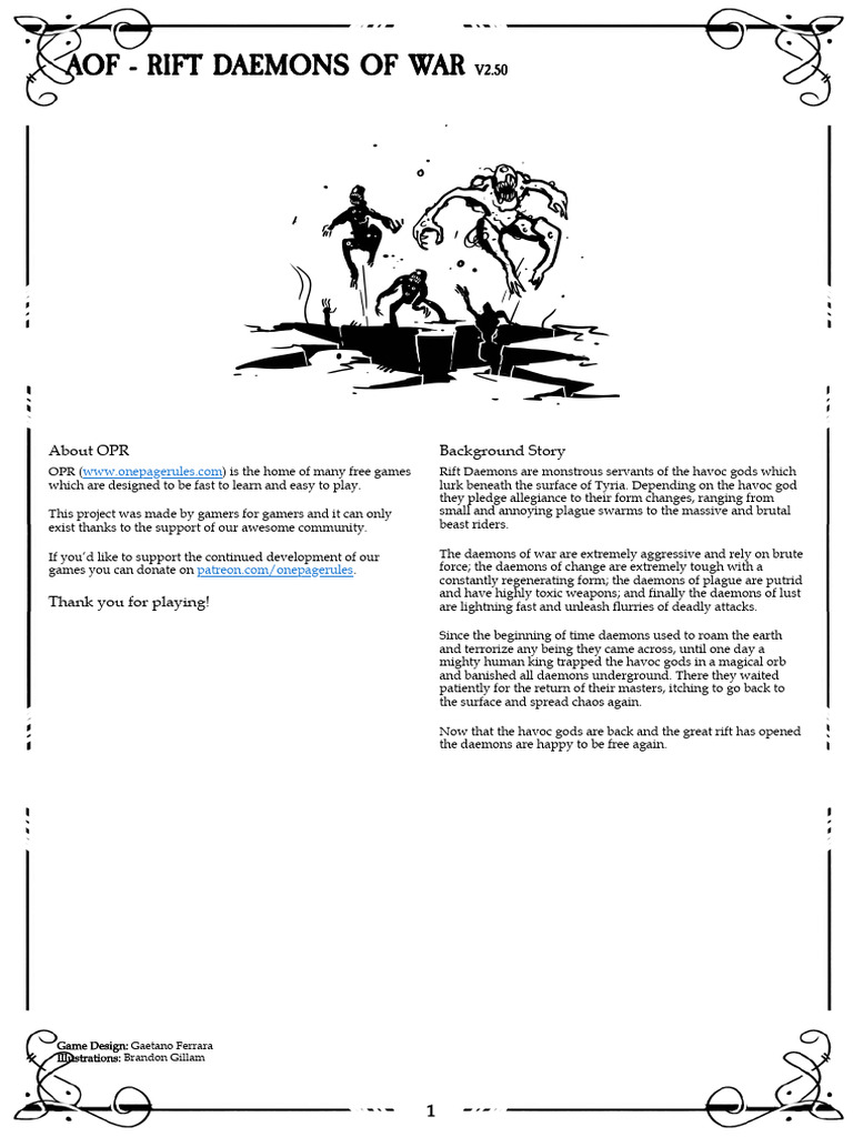 AOF - Rift Daemons of War v2.50 | PDF