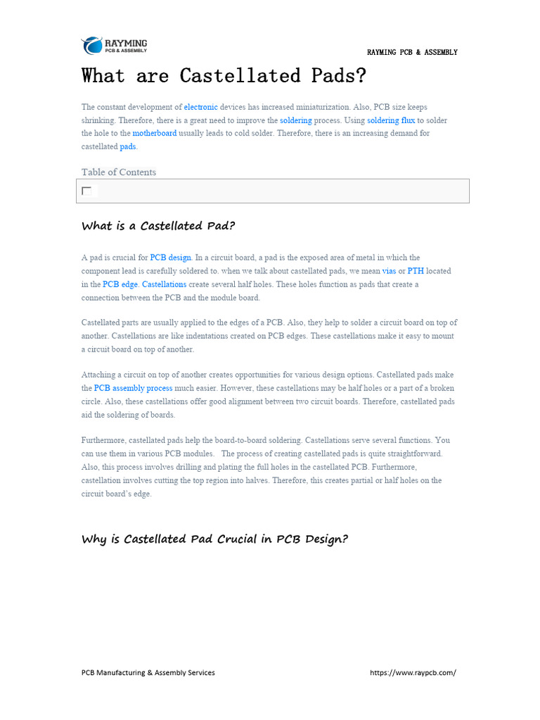 What Are Castellated Pads | PDF