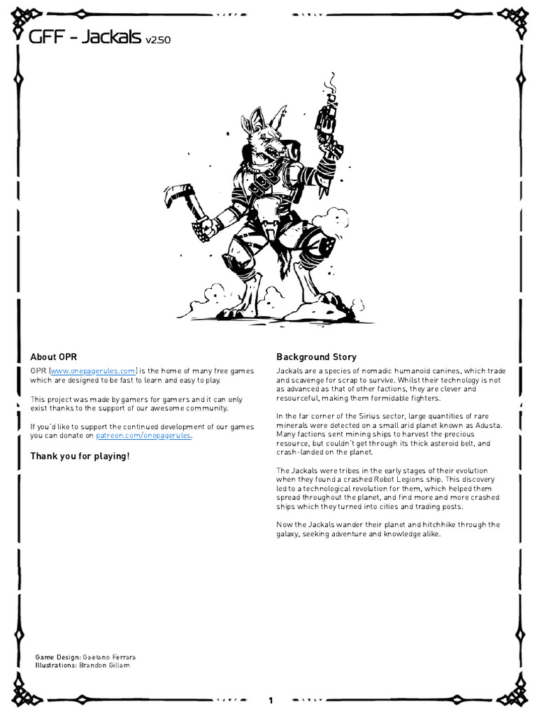 GFF - Jackals v2.50 | PDF